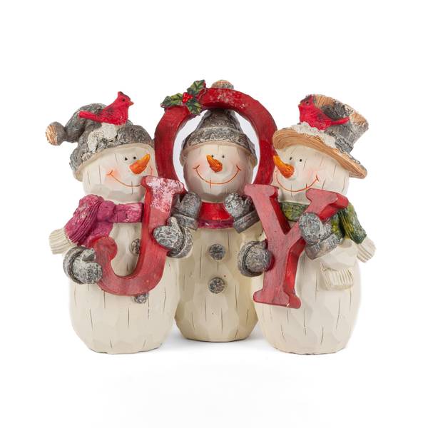 Gerson Resin Snowman with Joy Sign - 2649990 | Blain's Farm & Fleet
