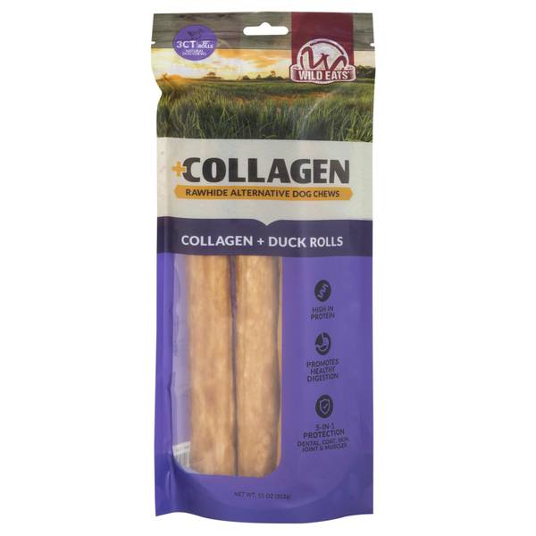 Wild Eats Collagen and Duck Rolls 10" Dog Treats, Collagen-rich ...