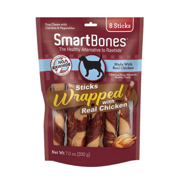 SmartBones Chicken Wrap-Sticks 8 Pack, Rawhide-free Chews - SBCW-02956 ...