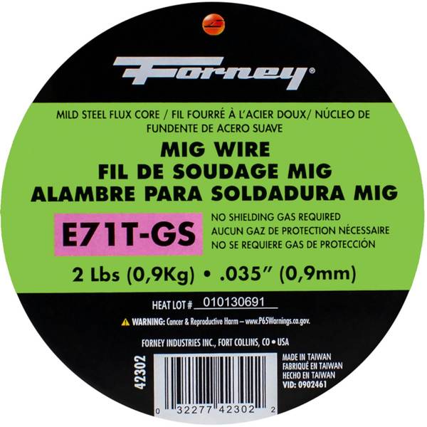 Forney E71T-GS Self, Steel Flux-Core Welding Wire, .035 inch x 2 Pound ...