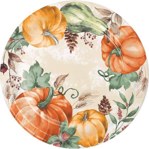 Creative Converting Harvest Delight Dinner Plate - 376152 | Blain's ...