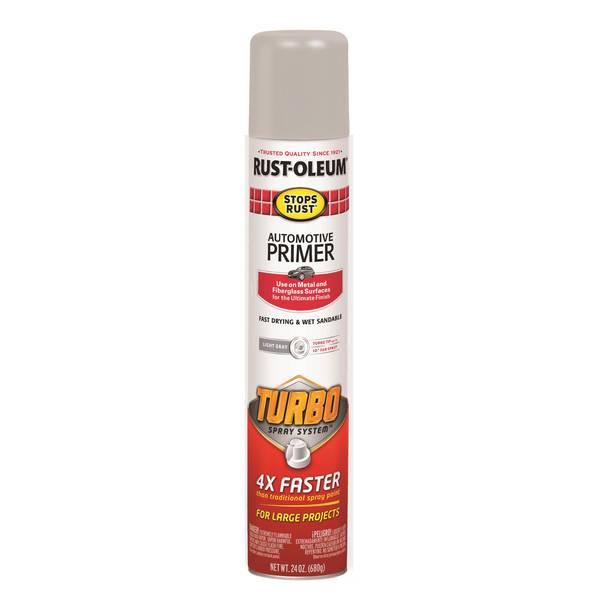 Rust-Oleum 24 oz Automotive Stops Rust TURBO Flat Light Gray Spray ...