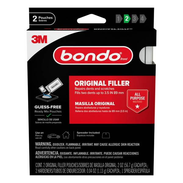 3M Bondo Original Filler OR-2PK-ES, Ready Mix Pouches, 2 oz | Blain's ...