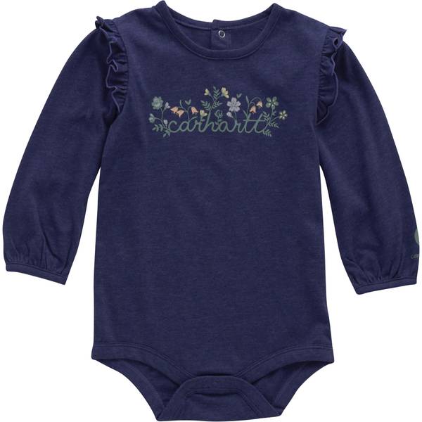 Carhartt Infant Girls Long Sleeve Floral Script Bodysuit - CA7156-HO2H ...