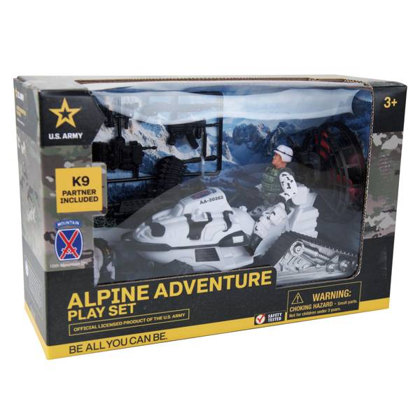 U.S. Army Alpine Adventure Snowmobile Military Action Figure Toy Set ...