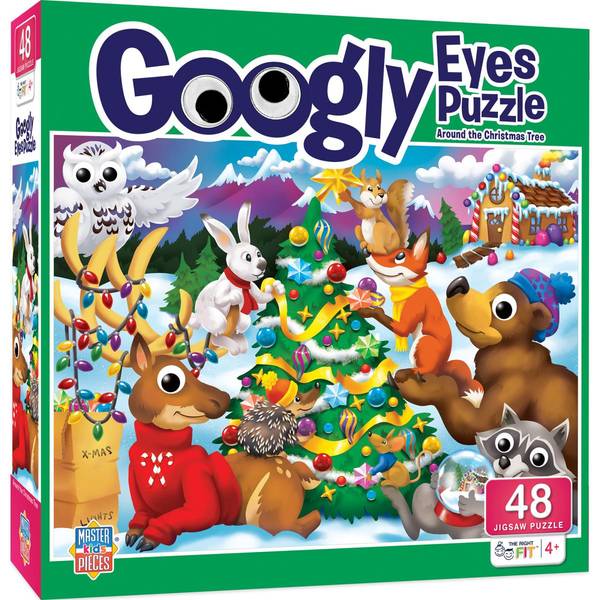 Masterpiece Puzzle 48 Piece Around the Christmas Tree Googly Eyes ...