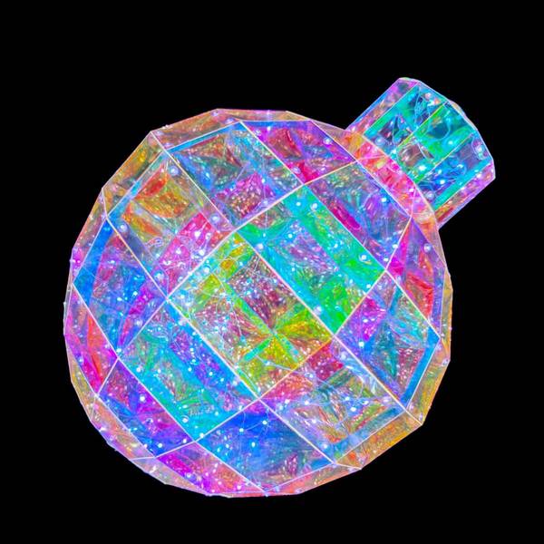 Lux Light Decor Iridescent Color Changing Christmas Leaning Ornament ...