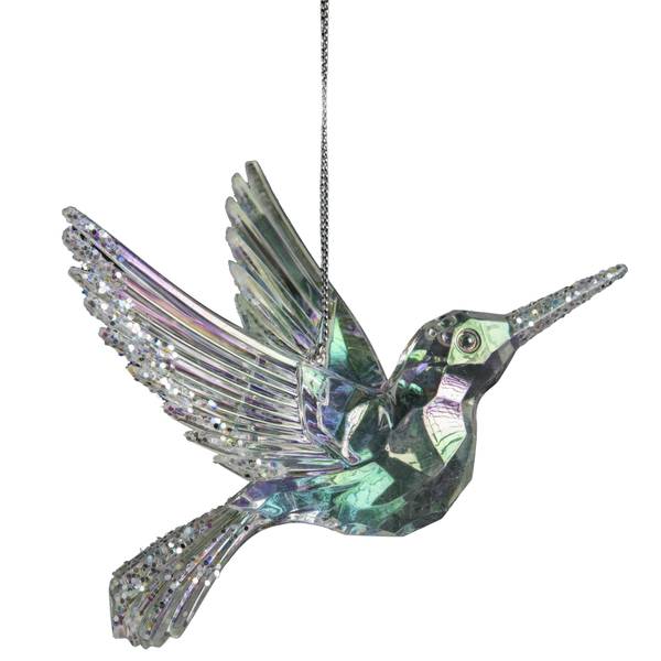 Caffco International Hummingbird Ornament, Clear Iridescent, 4 ...