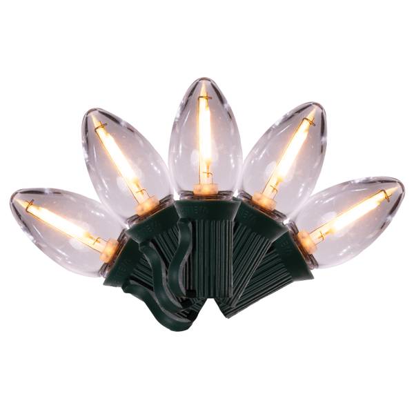 Holiday Bright Lights C7 LED 20 Light String Light - Transparent White ...