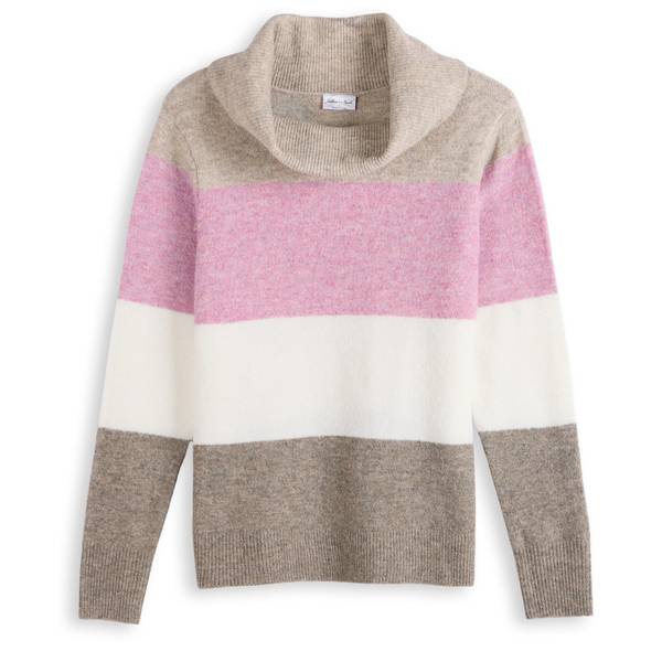 Jillian Nicole Women's Cowl Neck Stripe Pull-Over - 525646-219-S ...