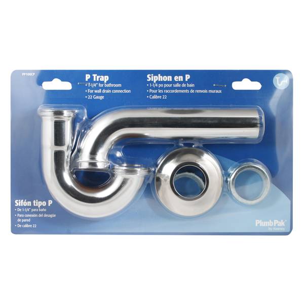 PlumbPak Brass Chrome Finish 1 1/4" P-Trap - PP100CP | Blain's Farm & Fleet