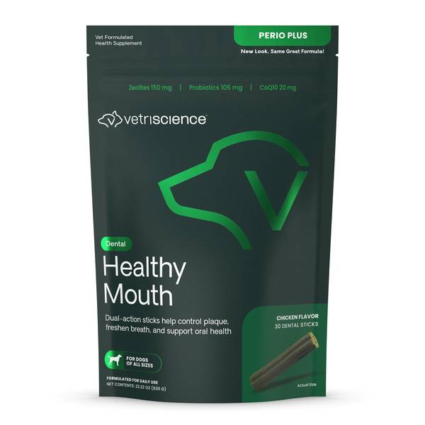 VetriScience 30-Count Healthy Mouth Perio Plus Supplement Dog Dental ...