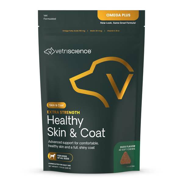 VetriScience 40-Count Extra Healthy Skin and Coat Duck Omega Plus ...