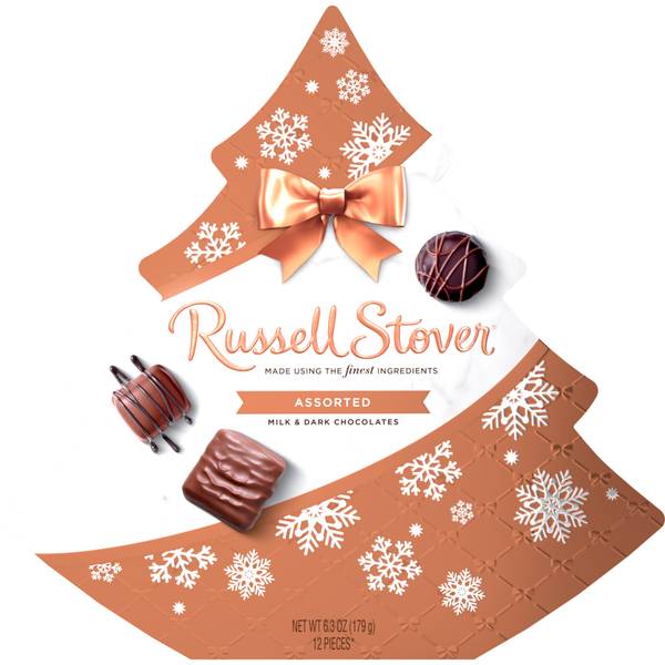 Russell Stover 6.4 oz Christmas Assorted Chocolate Candy Tree-Shaped ...