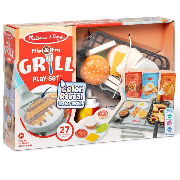 Melissa & Doug Flip & Fry Grill Play Set with Water WOW! Color Reveal ...