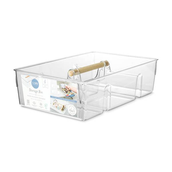 CORE HOME Storage Bin With Wooden Handle - 58276 | Blain's Farm & Fleet