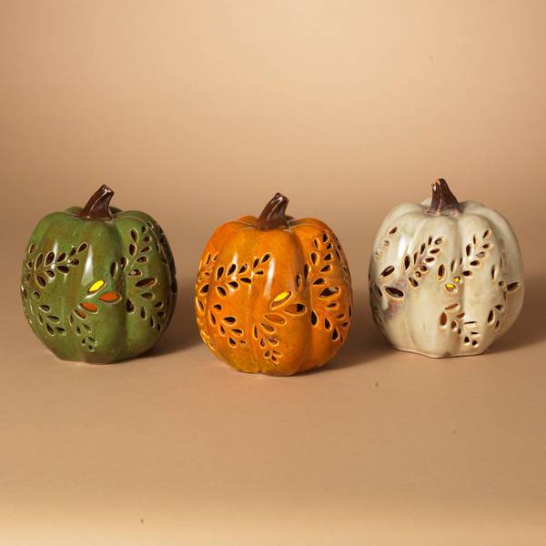 Gerson 8" Ceramic Harvest Pumpkin Assortment - 2223100 | Blain's Farm ...