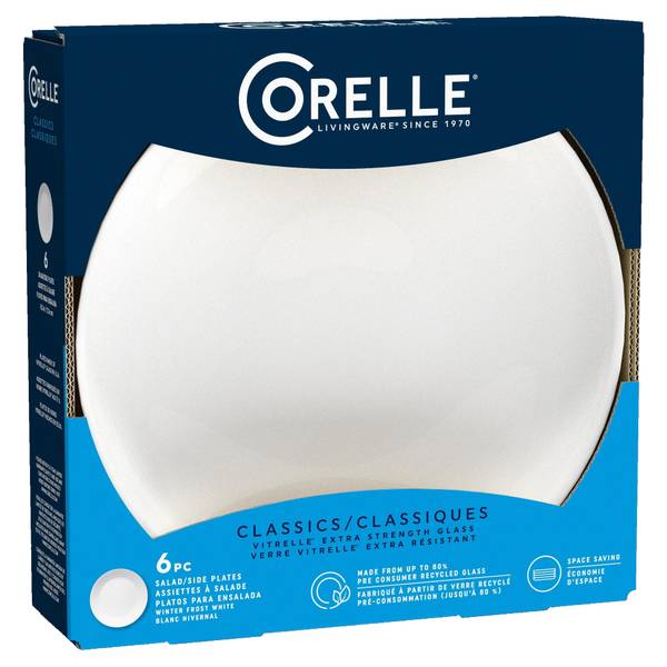 Corelle 6-Pack Winter Frost White 8.5" Salad Plates - 1116180 | Blain's ...
