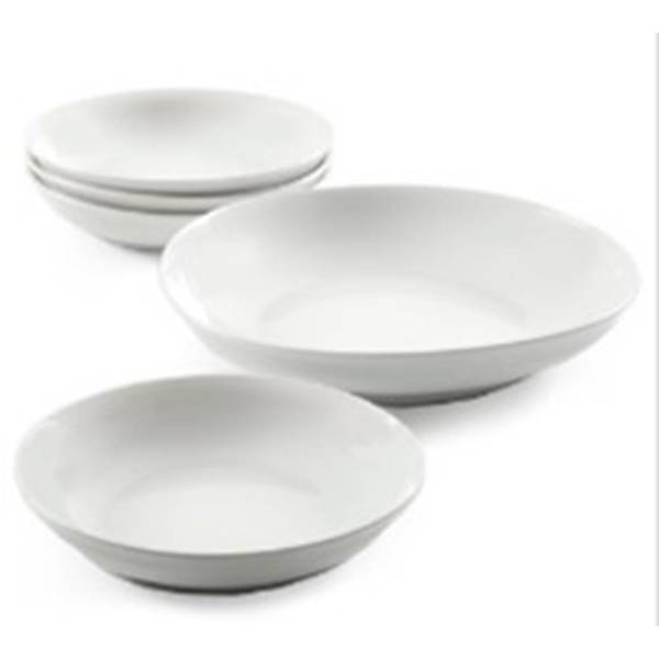 Gibson Home 5-Piece Fine Ceramic Serving Bowl and Pasta Bowl Set ...