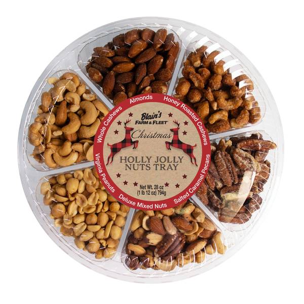 Blain's Farm & Fleet 28 oz Holly Jolly Nuts Tray - 736420 | Blain's ...