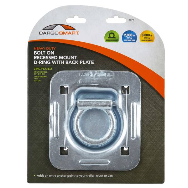 Cargo Smart 1-1/2" x 1-1/2" Bolt On D-Ring - 877 | Blain's Farm & Fleet