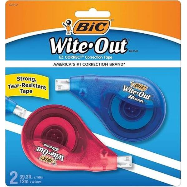 BIC 2-Count EZ Correct Wite Out Correction Tape - 929964 | Blain's Farm ...