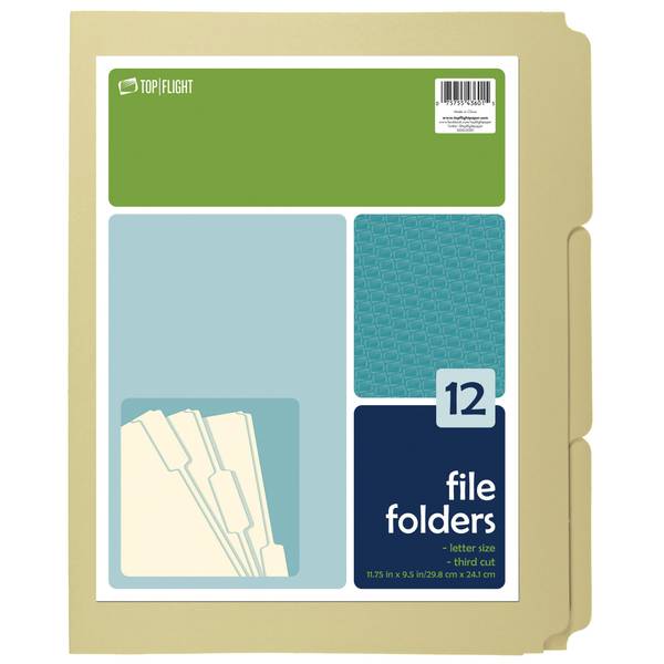 Top Flight 12-Count Manilla File Folders - 913427 | Blain's Farm & Fleet