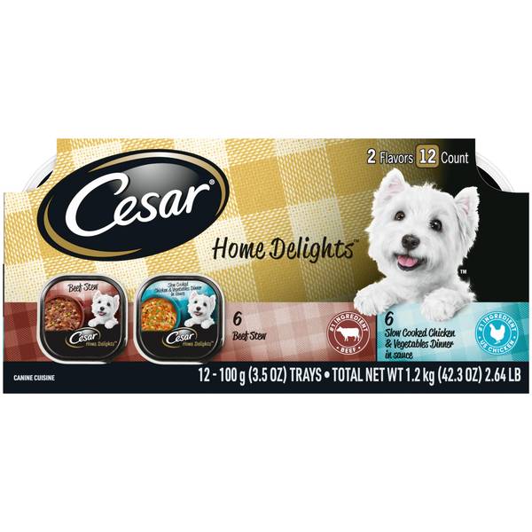 Cesar 12-Count 3.5 oz Home Delights Multi-Pack Adult Wet Dog Food ...
