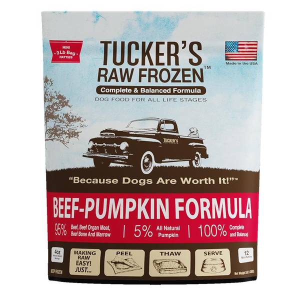 Tuckers 3 lb Raw Frozen Beef-Pumpkin Formula Dog Food - 619-062-15 ...