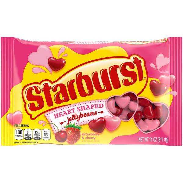 Starburst 11 oz Heart Shaped Jelly Beans Valentine's Day Chewy Candy ...