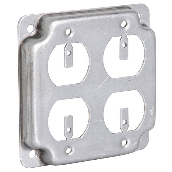 Raco 4" Square Two Duplex Receptacles Exposed Work Cover - 907C | Blain ...