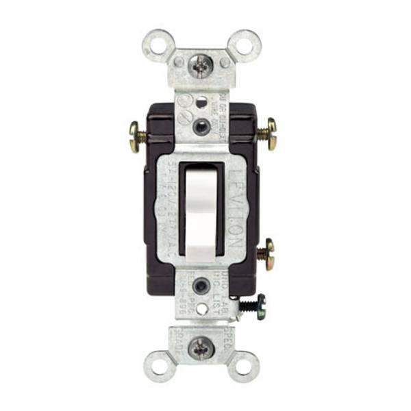 Leviton Side Wired AC Quiet Toggle Switch, 3-Way (White) - S08-CS315 ...