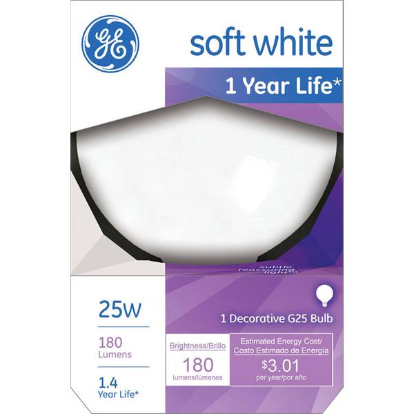 GE 25-Watt Soft White G25 Globe Light Bulb - 12982 | Blain's Farm & Fleet GE 25-Watt Soft White G25 Globe Light Bulb - 12982 | Blain's Farm & Fleet