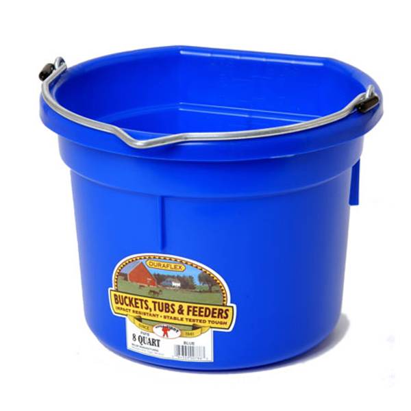 Little Giant 8 Quart DuraFlex Flat Back Plastic Bucket, Blue ...
