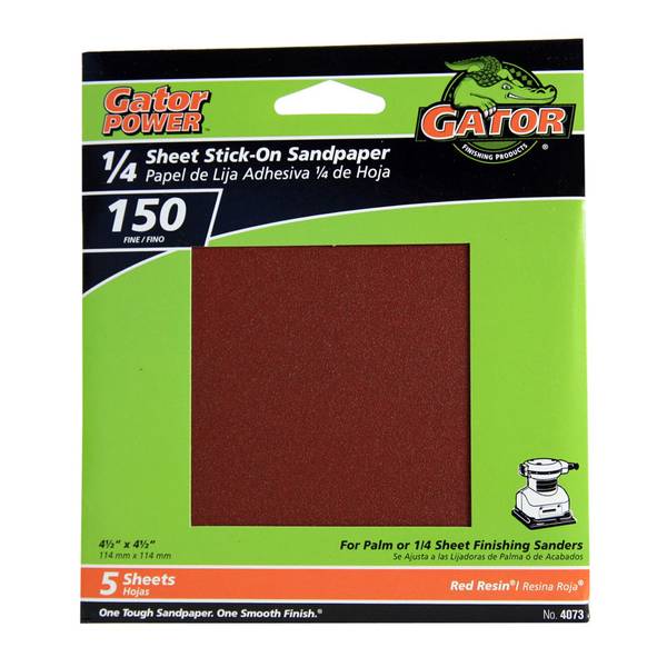 Gator 1 4 Sheet Stick On Sandpaper 5 Pack 150 4073 Blain s Farm