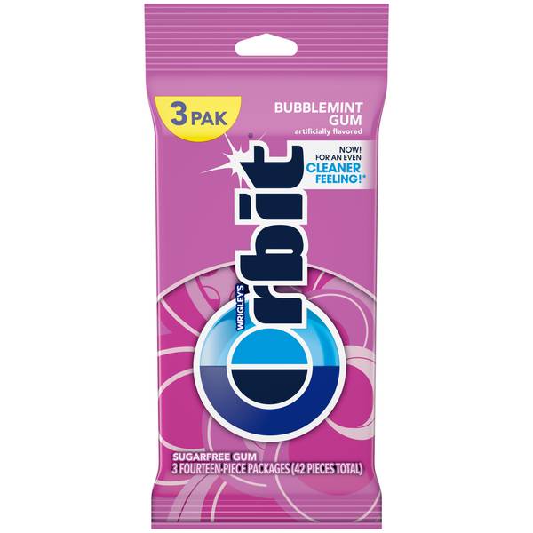 Orbit 3-Pack Sugar-Free Bubblemint Gum Multipack - 515507 | Blain's ...