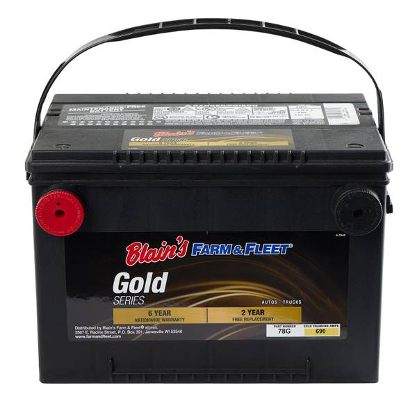 Blain's Farm & Fleet Gold Automotive Battery, Group Size 78, 690 CCA ...