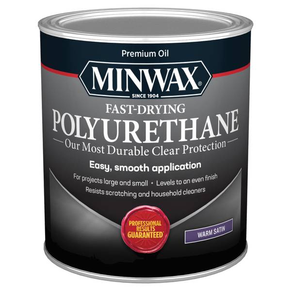 Minwax 1 Quart Clear Gloss Fast-Drying Polyurethane Wood Finish, Satin ...