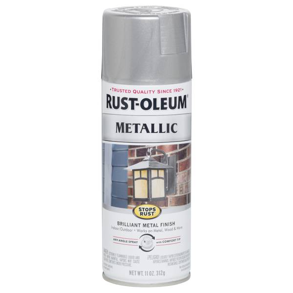 Rust-Oleum 11 oz Stops Rust Spray Paint, Silver Metallic - 7271-830 ...