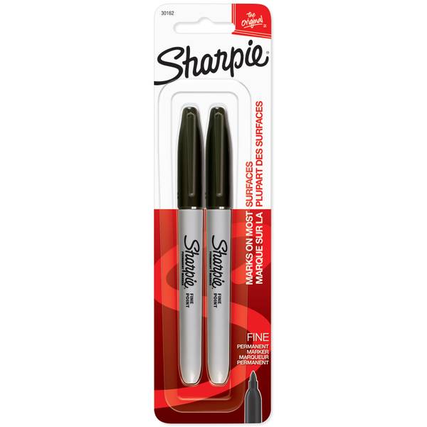 Sharpie Black Fine Point Permanent Marker, 2-Pack - 30162PP | Blain's ...