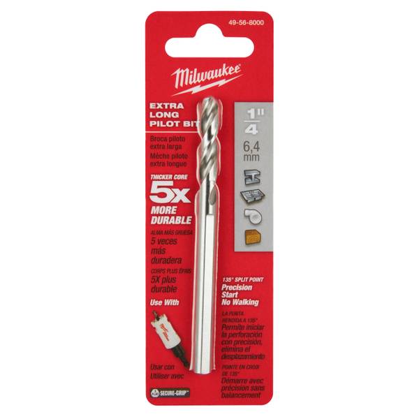 Milwaukee 1/4" x 4" High Speed Steel Pilot Bit - 49-56-8000 | Blain's ...