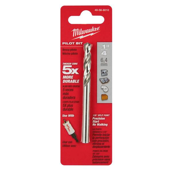 Milwaukee 1/4" x 3-1/2" High Speed Steel Pilot Bit - 49-56-8010 | Blain ...