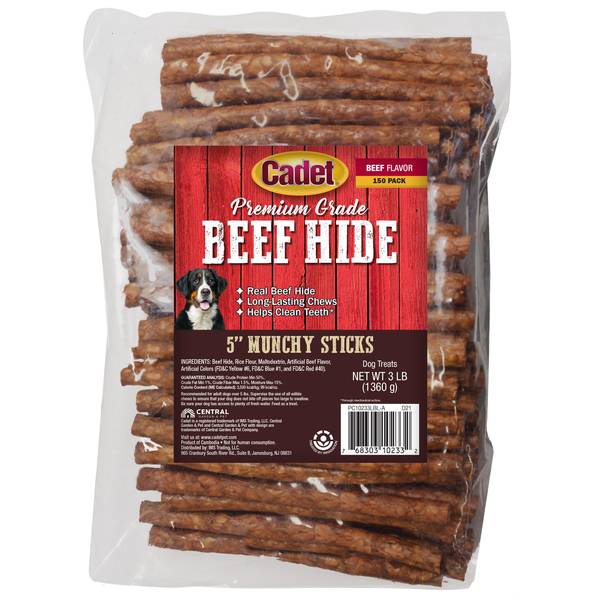 Cadet 150-Pack Beef Hide Sticks, 5" 100% Real Beef Hide - C10233 ...