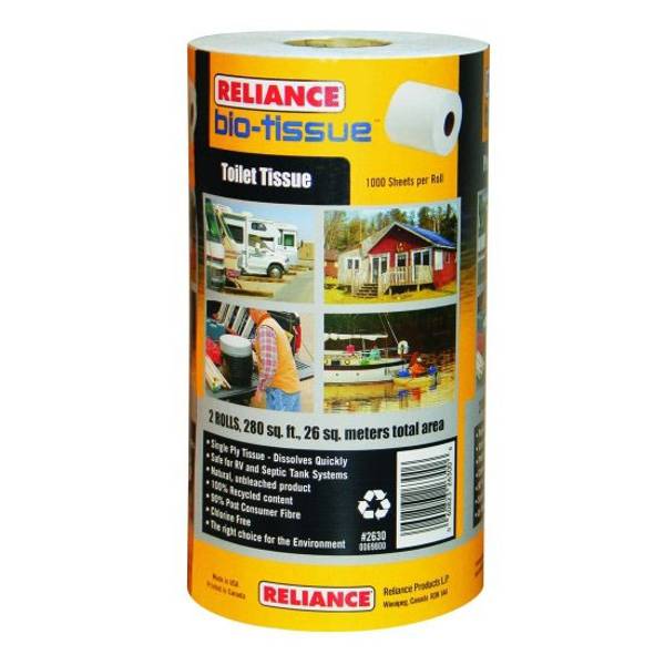Reliance 2-Pack Bio-Tissue Biodegradable Toilet Paper - 2630-13 | Blain ...
