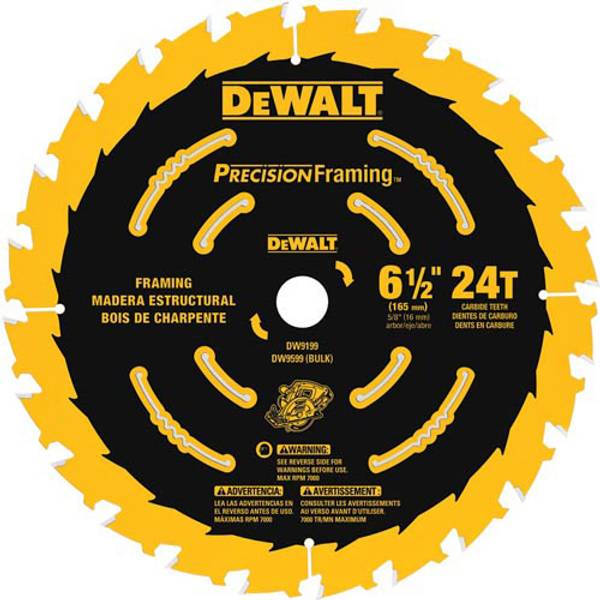 DEWALT 6-1/2" Precision Finishing Saw Blade, 24 - DW9199 | Blain's Farm ...