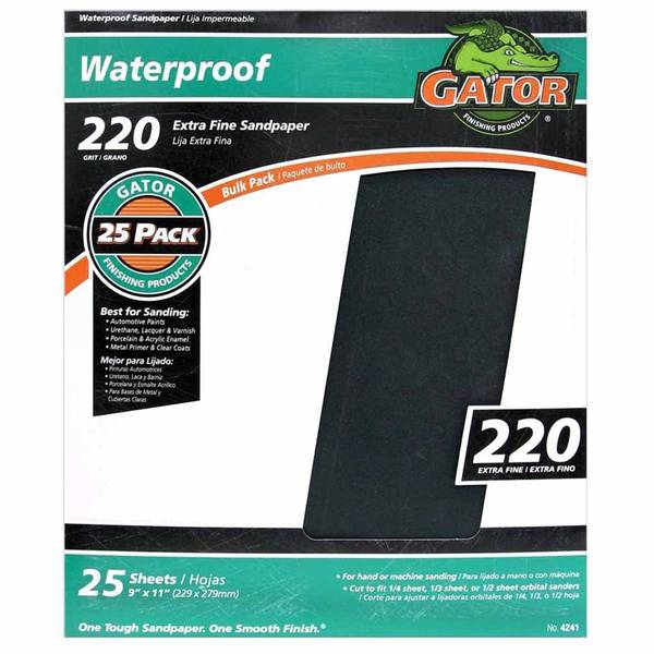 Gator 220 Grit Waterproof Sandpaper, 25 Pack - 4241 | Blain's Farm & Fleet