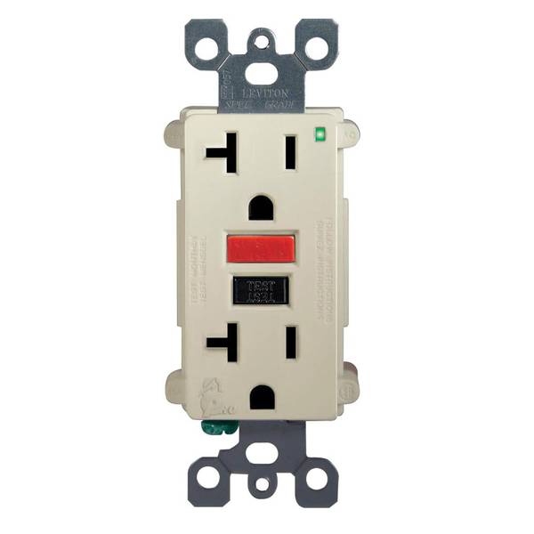 Leviton 20A-125V Ivory Self Test GFCI Outlet - R19-GFNT2-0RI | Blain's ...
